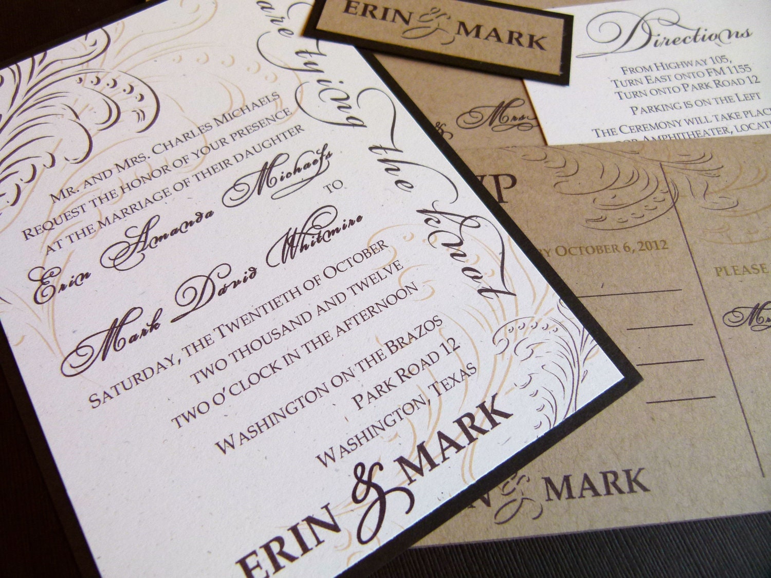 Wedding Invitation – Rustic Elegance (Recycled Paper) – OnePaperHeart ...