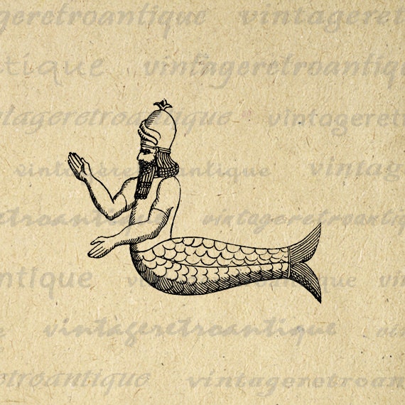 Mythical Merman Digital Printable Download by VintageRetroAntique