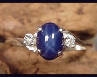 Star sapphire ring | Etsy
