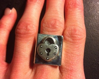 Popular items for Padlock ring on Etsy