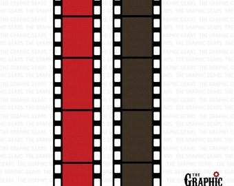 Film strip Clip Art - Red and brown filmstrip Clip Art (personal or ...