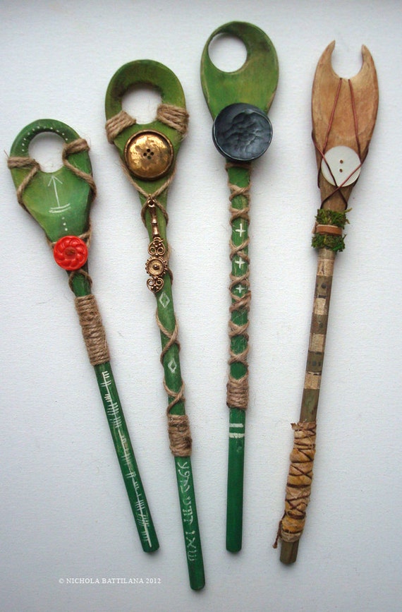 Items similar to Wooden Spoon Wand for spying on fairy folk and making ...