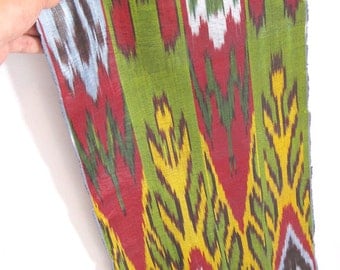 SALE SALE, green grass, yellow, red, ikat, ikat fabric, ikat fabric by ...