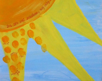 Handprint canvas art | Etsy