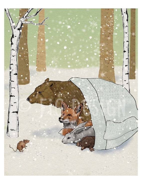 The Mitten Ukrainian folktale bear fox rabbit mole and