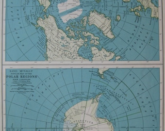 South pole map | Etsy