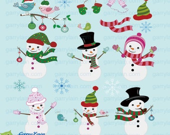 Popular items for snowman clipart on Etsy