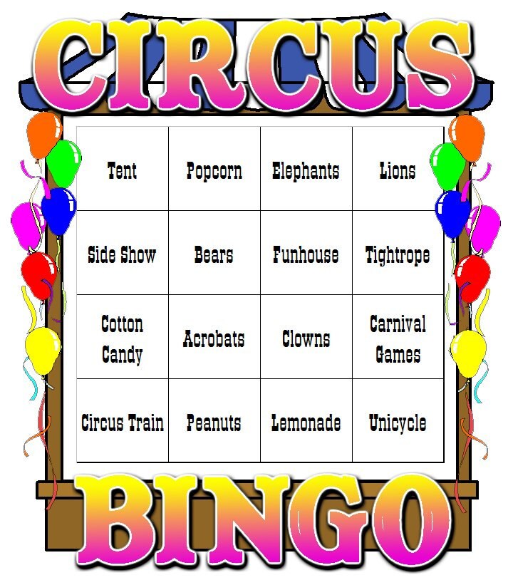 Circus Themed Bingo Set