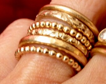 Hammered gold rings | Etsy