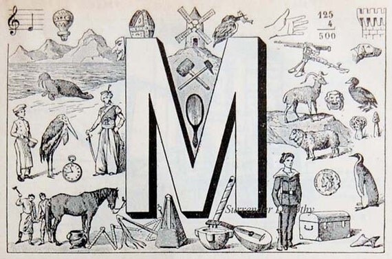 Letter M French Dictionary Alphabet Chart Paris France To