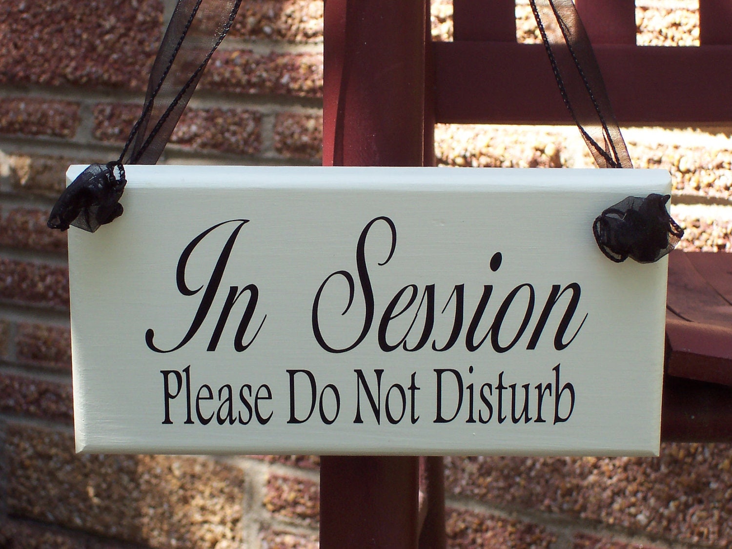 In Session Please Do Not Disturb Wood Sign Vinyl Office