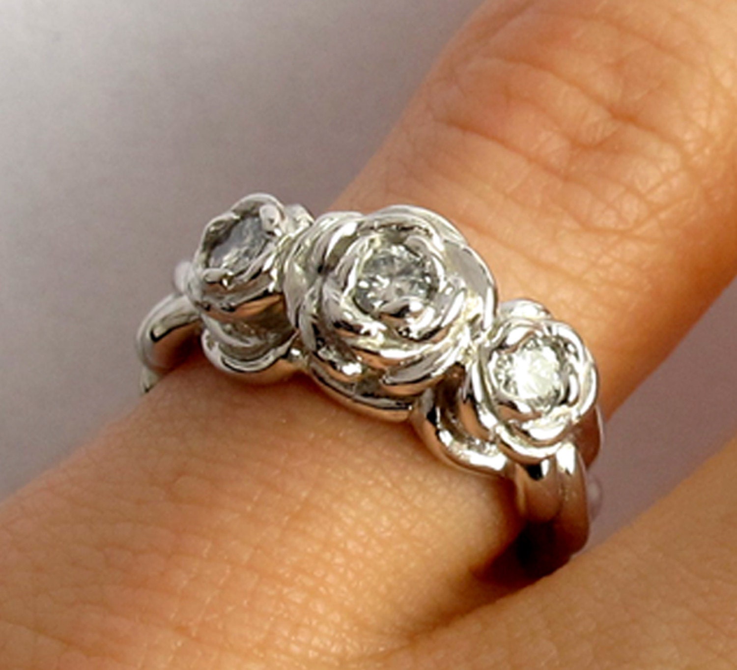 Silver Rose Ring Bouquet Sterling Silver and by Ricksonjewellery