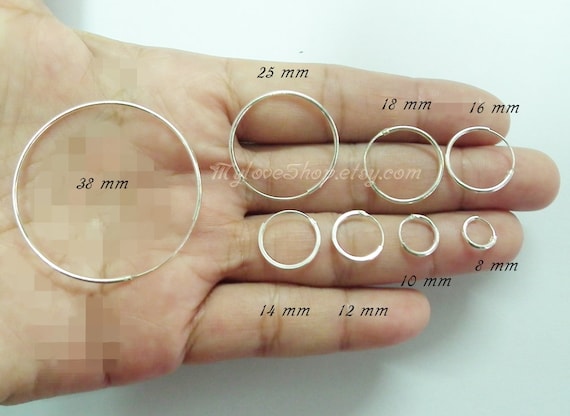 14 mm small Cartilage Hoop 925 Sterling Silver Hoop by myloveshop