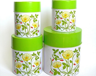 Popular items for metal canister set on Etsy