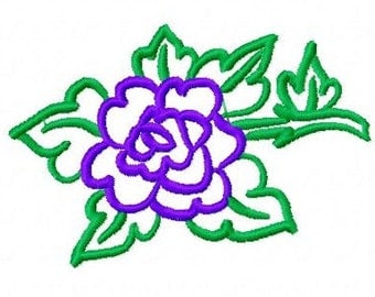 Rose Machine Embroidery Applique Design