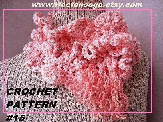 CROCHET PATTERN Scarf number 15... Pink Shells and Loops.