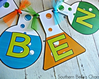 Science party banner | Etsy