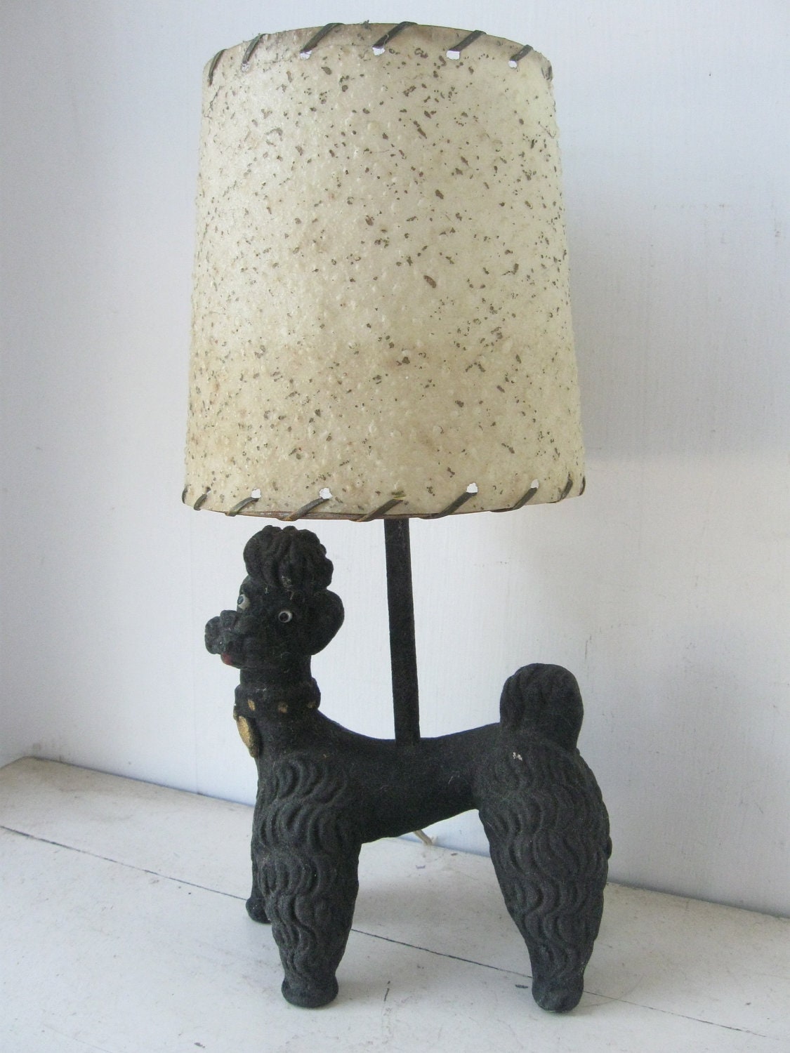 Kitschy 1950's Black Poodle Lamp