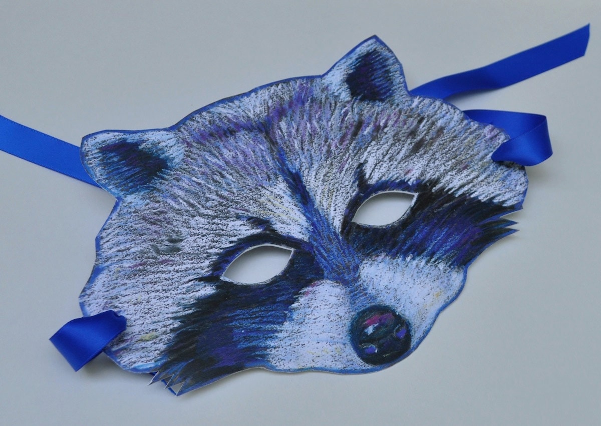Raccoon Mask by vickismithart on Etsy
