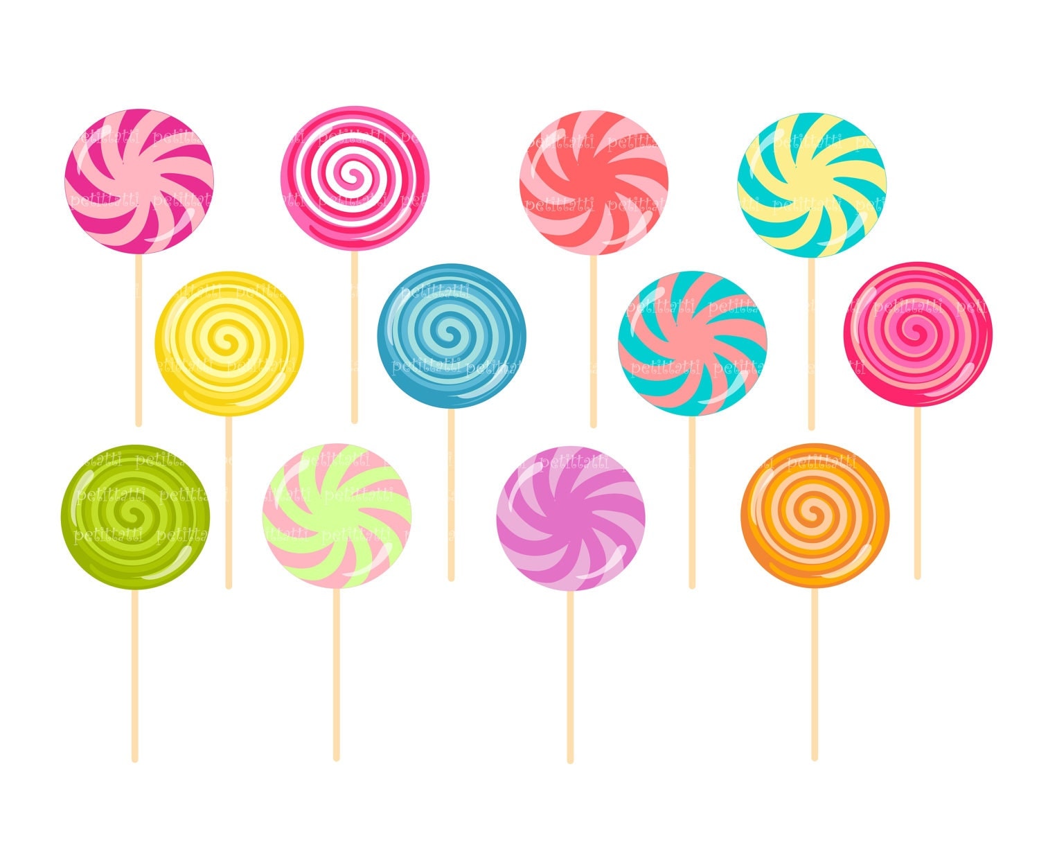 ON SALE lollipop clip art , INSTANT Download Digital clip art , cute ...