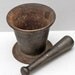 antique cast iron mortar and pestle // apothecary