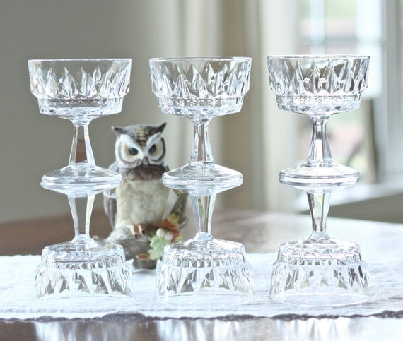 crystal dessert cups vintage glassware set of 6 by TheGinghamOwl