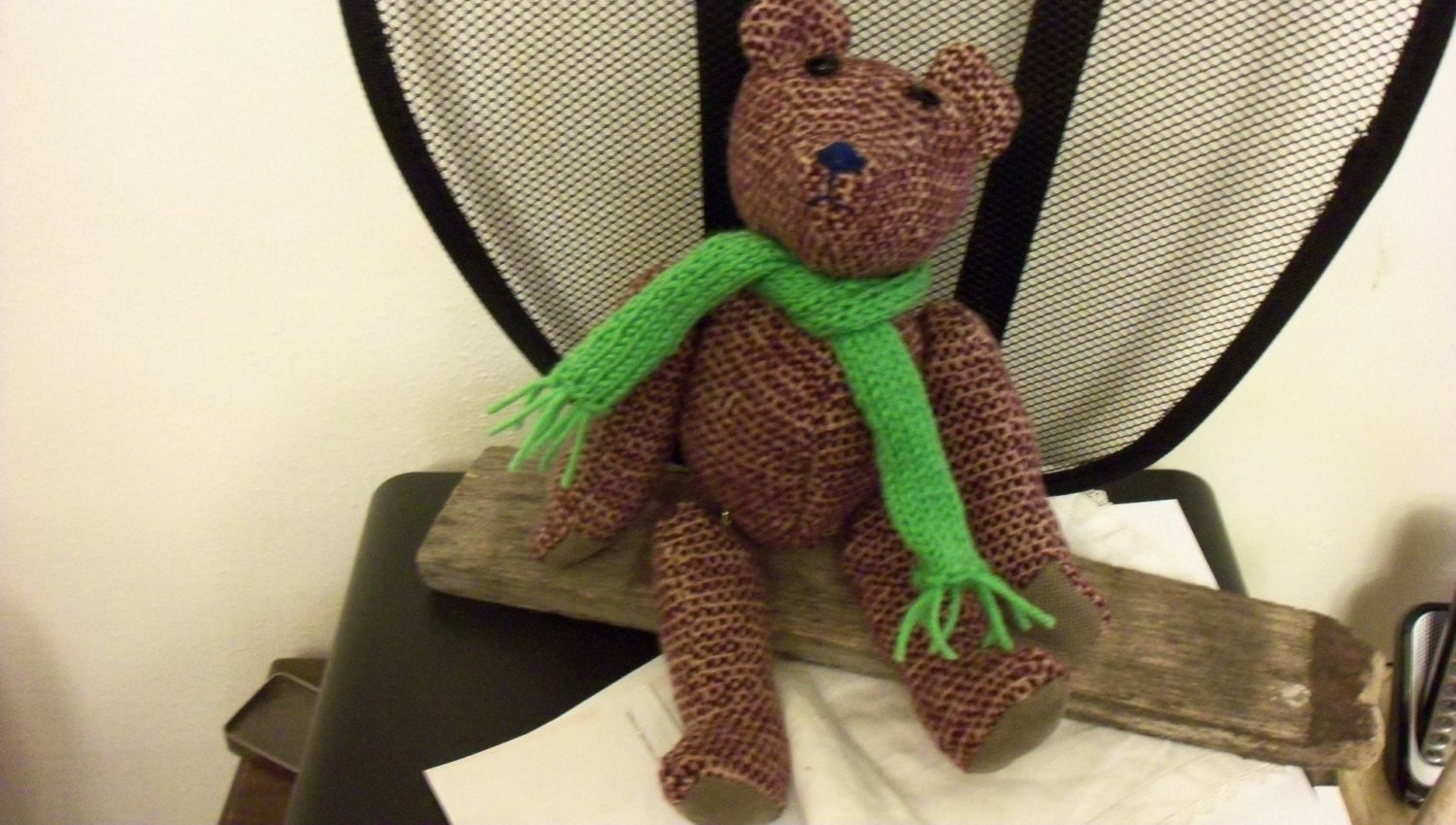 Teddy bear Pendleton wool blanket recycled