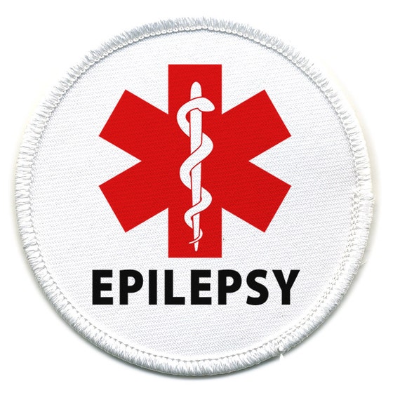 EPILEPSY Red Medical Alert Symbol White Rim Sew-on Patch
