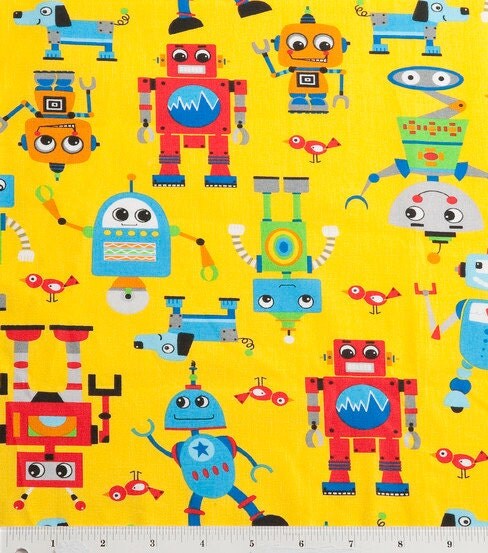 Bright Robots Fabric 30 inches
