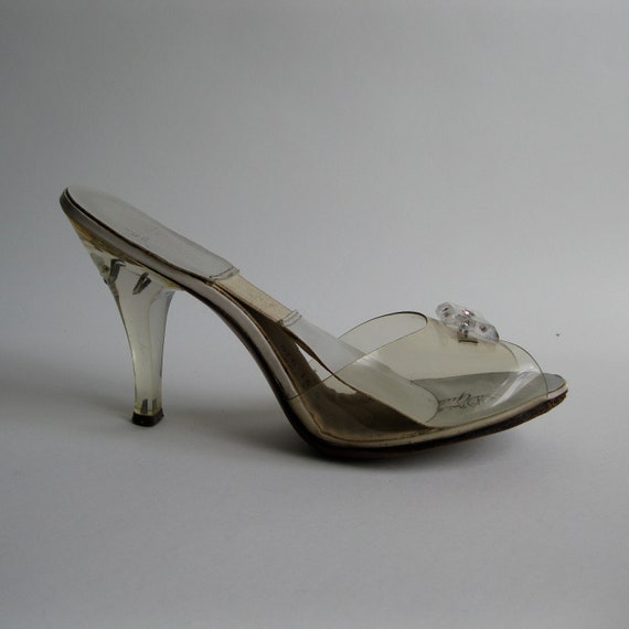 RESERVED Vintage 1950s Springolator Lucite Shoes Wedding High