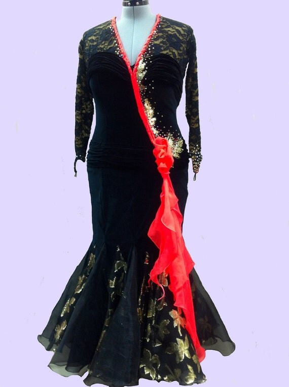 Ballroom Dance Dress from black stretch by DesignByNatasha