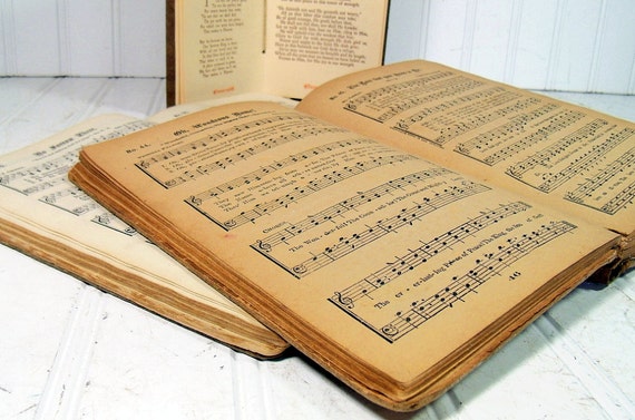 Gospel Song Books Collection Vintage 1800s Music Set of 3