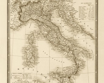 1812 Map of Italy