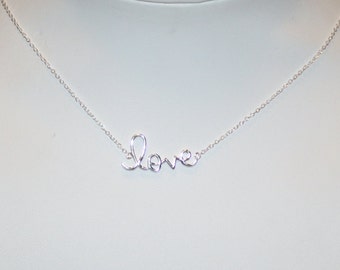 Popular items for silver love necklace on Etsy