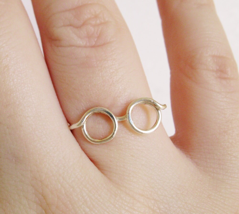 Glasses Ring Adjustable Sterling Silver Ring Wire by LiuRokSilver