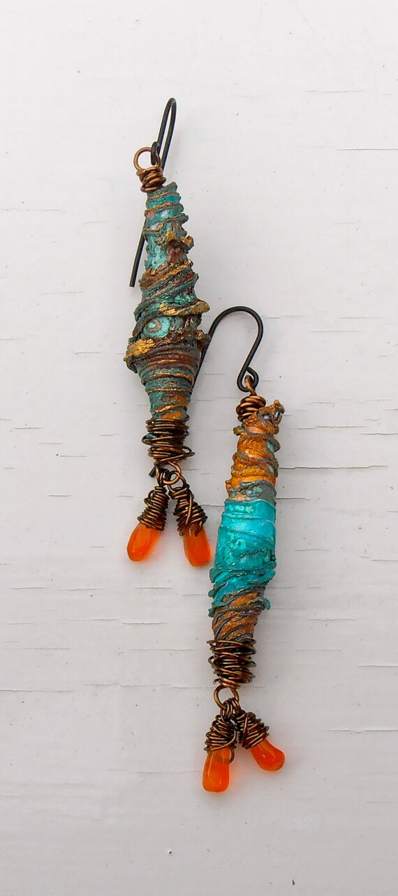 handmade earrings unique earrings azure seas earrings boho