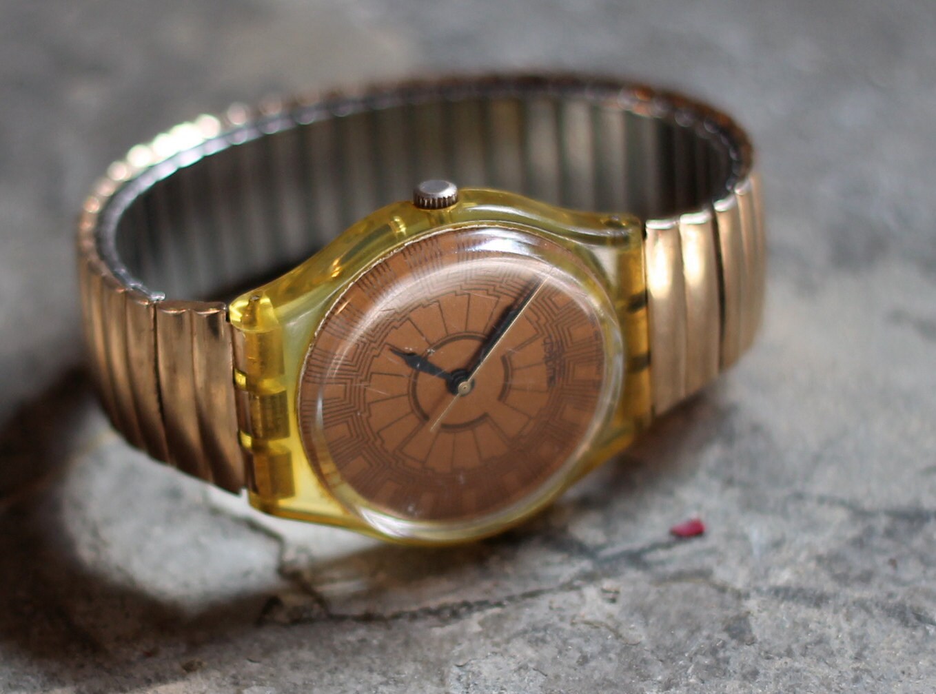 Vintage Swatch Watch Copper Face Grey Hands 1990 by HerbysCloset