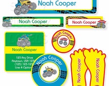 Unique monster truck labels related items | Etsy