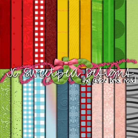 The Yellow Brick Road Paper Kit Digital Scrapbooking Wizard of