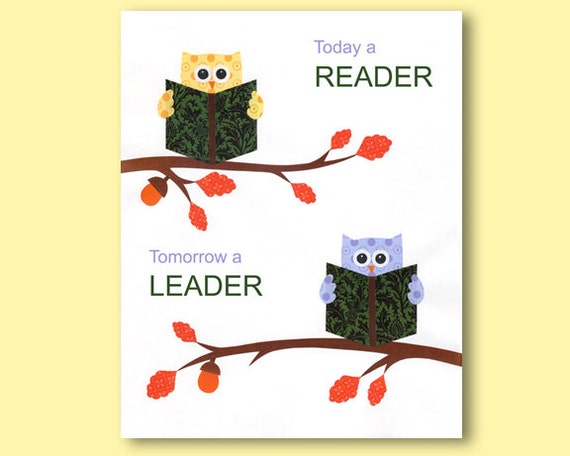 Items similar to Today a reader tomorrow a leader - print / poster ...
