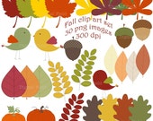 Items similar to Fall Clip Art Set - 30 png images - Autumn printable ...