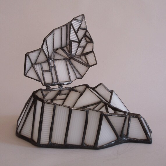 Jewelry box Free form stained glass Cubist style