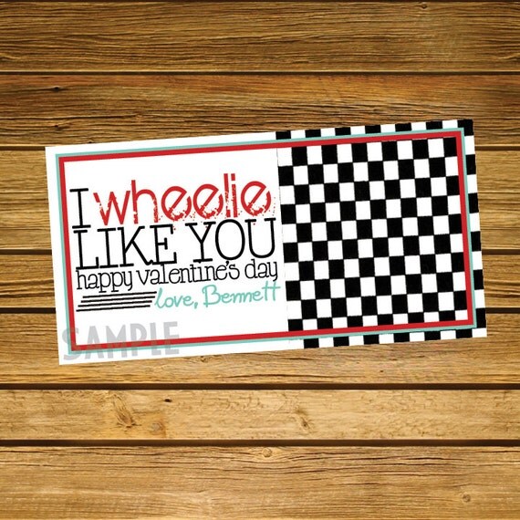 Items similar to I Wheelie Like You Valentine's gift tag on Etsy