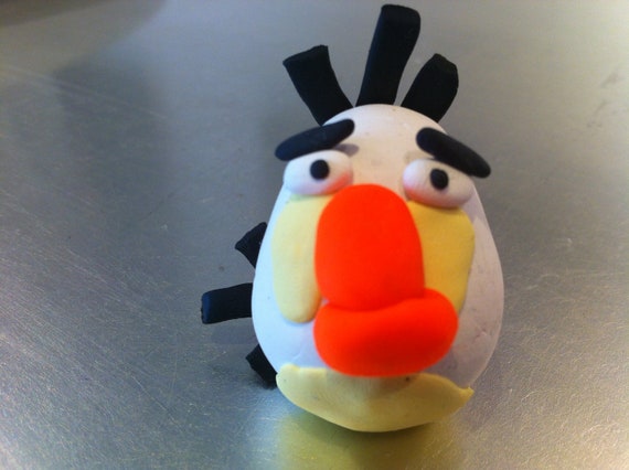White Egg Angry Bird by PureClay on Etsy