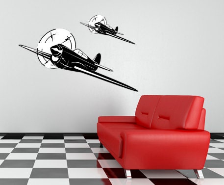 Vintage World War 2 Airplane Wall Decal Vinyl by StickerHog