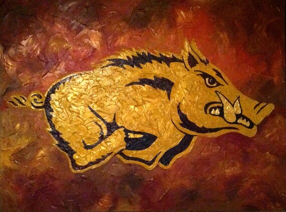 Items similar to Arkansas Razorback Painting on Etsy