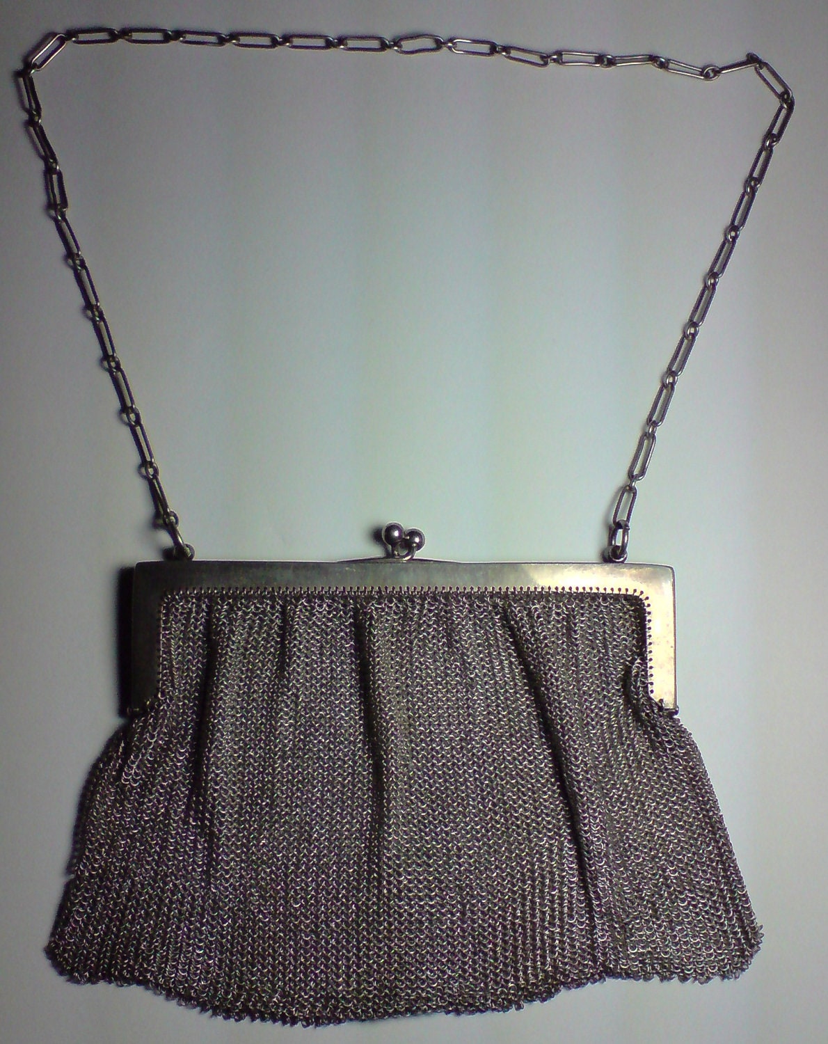 Early 1900s Antique Sterling Mesh Purse .935 Silver by silverdish