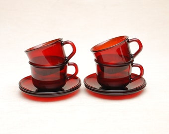 Popular items for red glass cups on Etsy