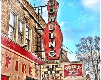 Unique bowling alley sign related items | Etsy