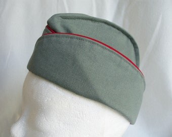 Green Militairy Denim Hat. Cap. Mens Hat. Garrison Cap. Militairy Denim ...